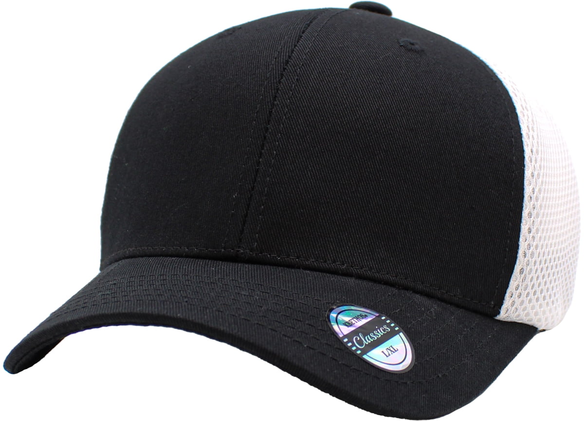 Classic Solid Stretch Meshback Cotton Twill Fitted Hat Spandex Headband ...