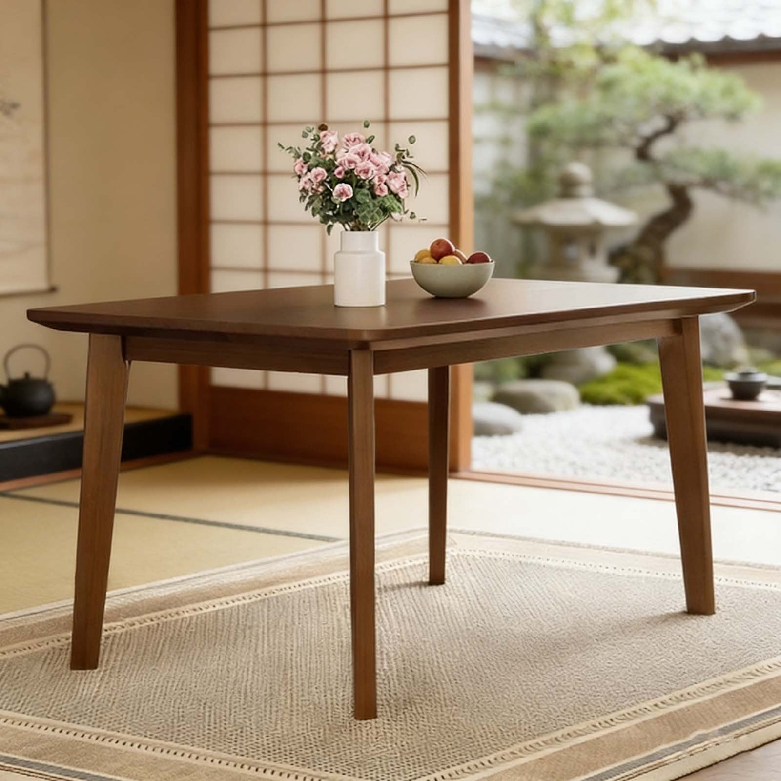 Classic Solid Wood Dinner Table - Timeless Rectangular Wooden Table for ...