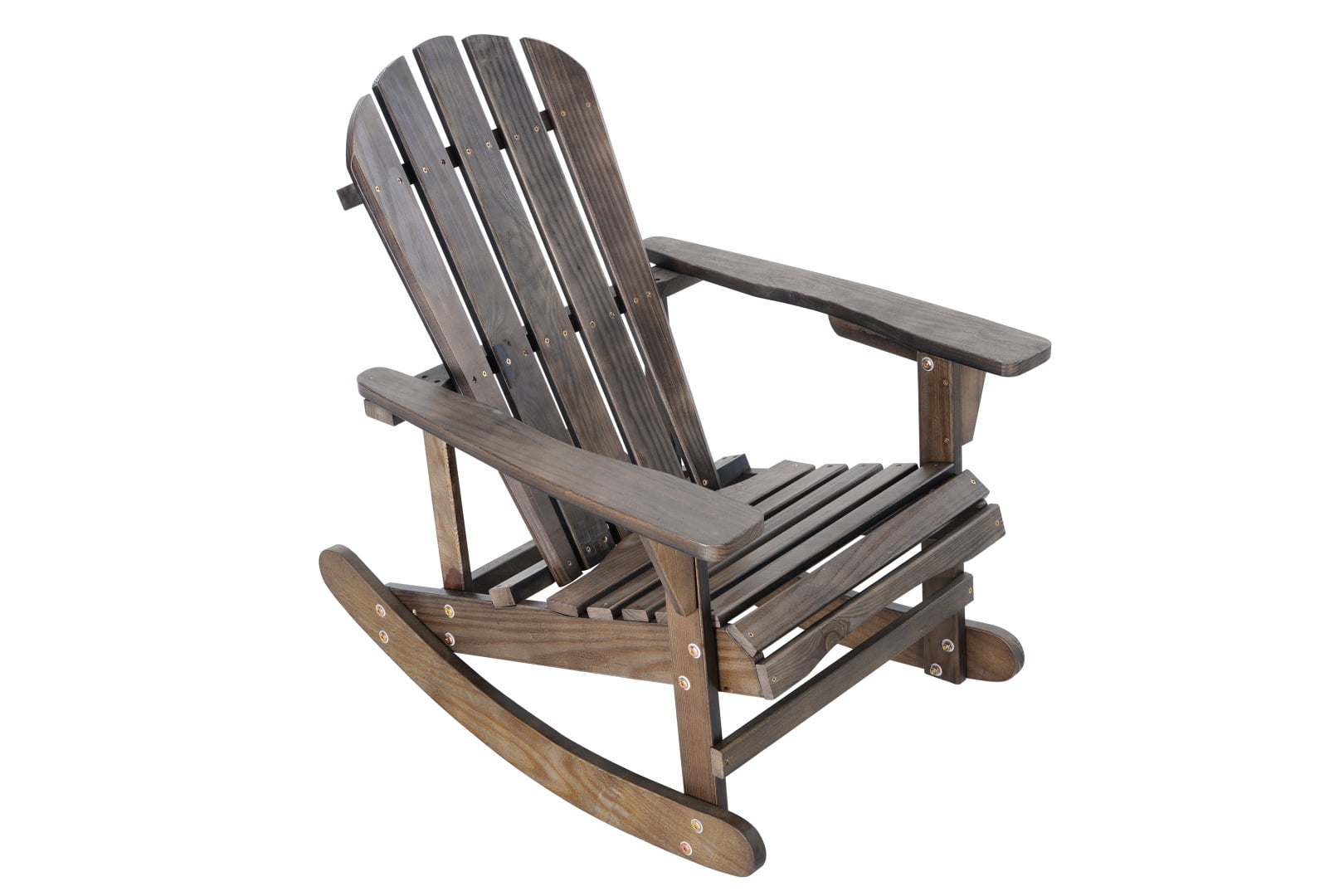 Classic Solid Wood Rocking Chair With High Backrest And Handrail ...