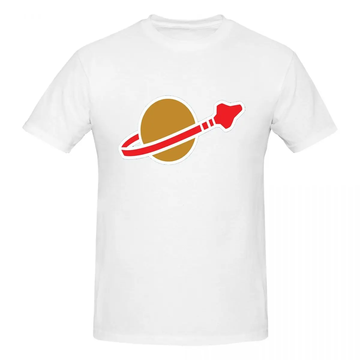 Classic Space Logo 100% Cotton T-shirt Male Classic T Shirts Men Round ...