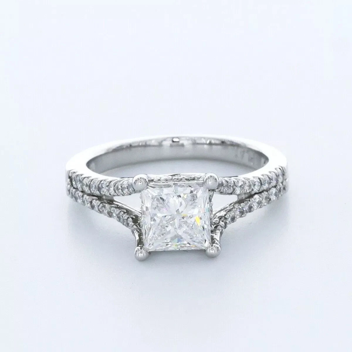 Classic Split Engagement Ring, 1.5 CT Princess Cut Simulated Diamond ...