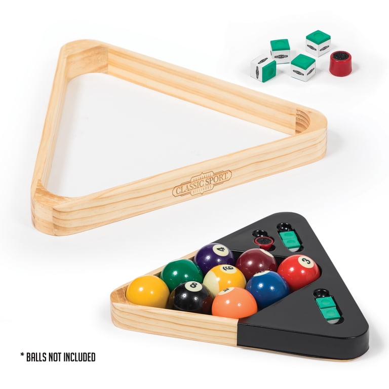 Billiards Triangle And A Complete Billiard Balls And Accessories Set