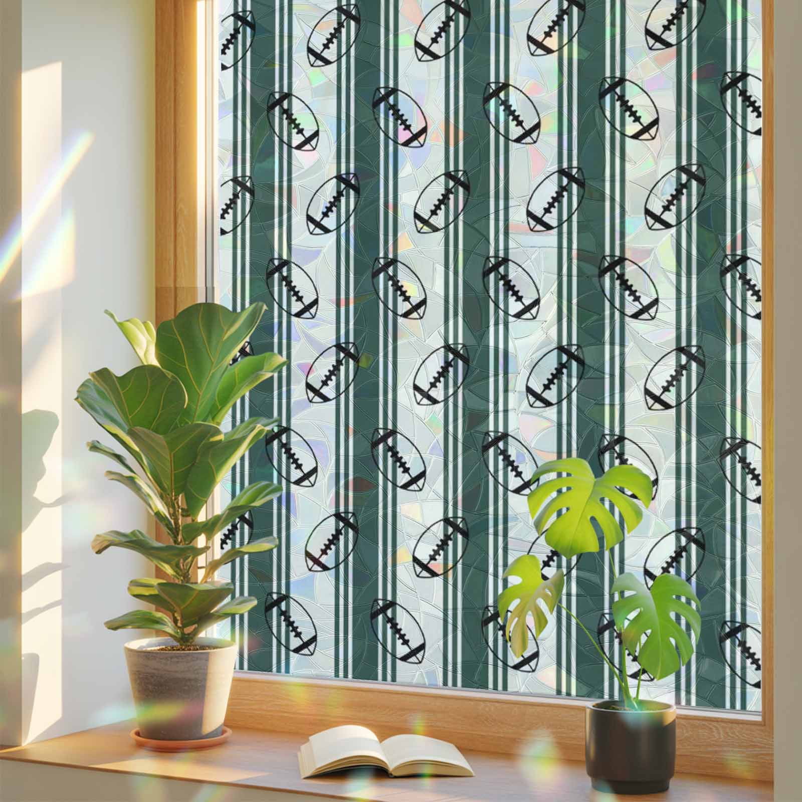 Classic Sports Athletic Football Window Privacy Film, Rainbow Film ...