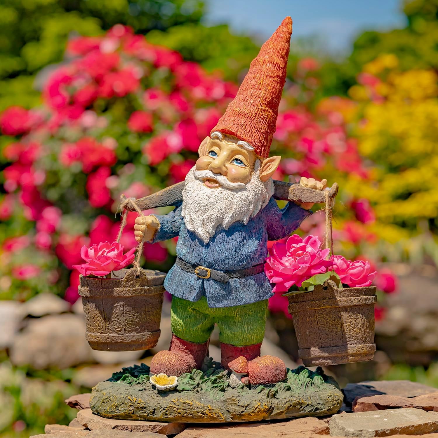 Classic Spring Gnome Garden Statue in Assorted Styles (Gnome with ...