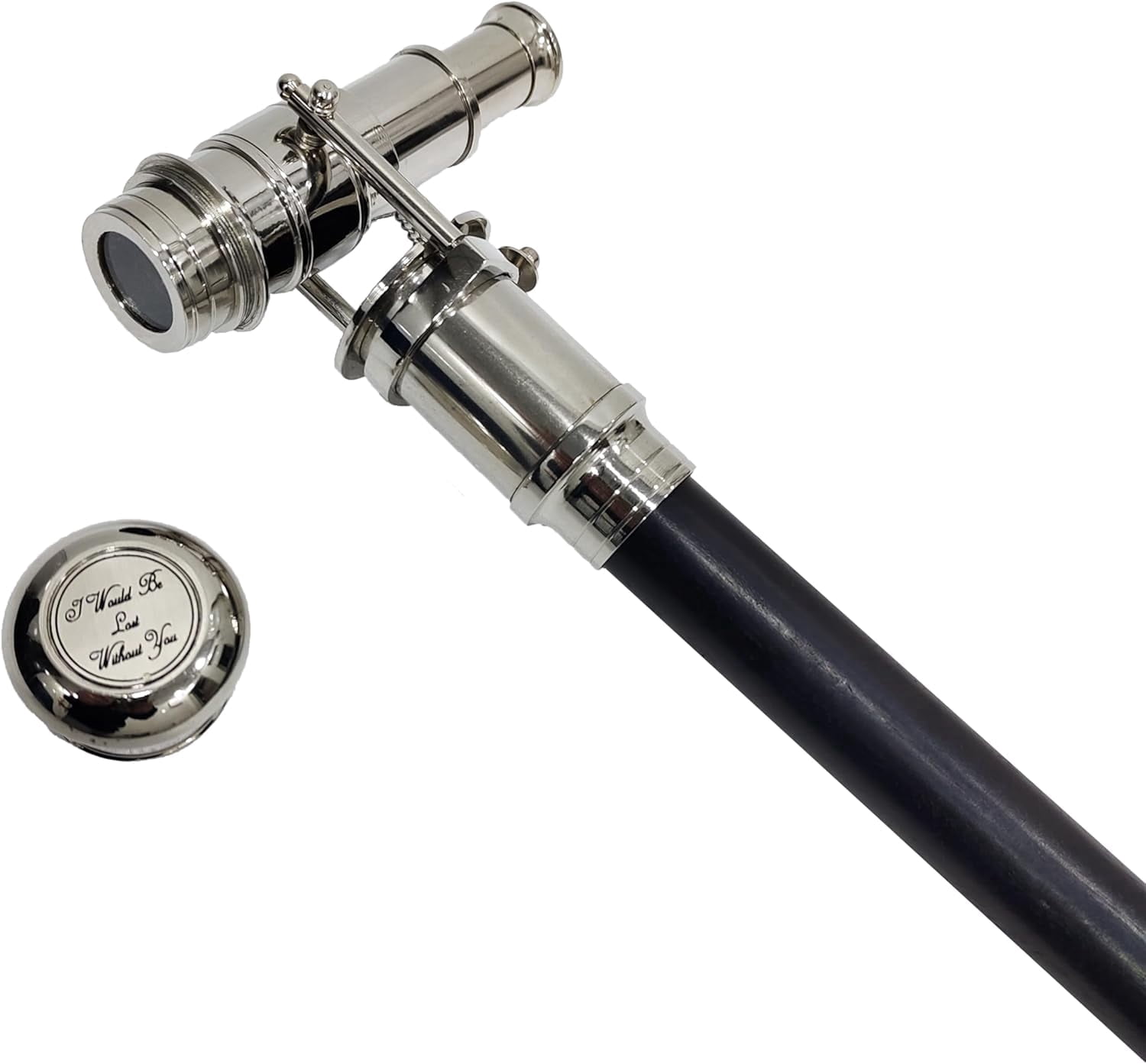 Classic Spyglass Handle Walking Stick – Vintage Maritime Cane with ...
