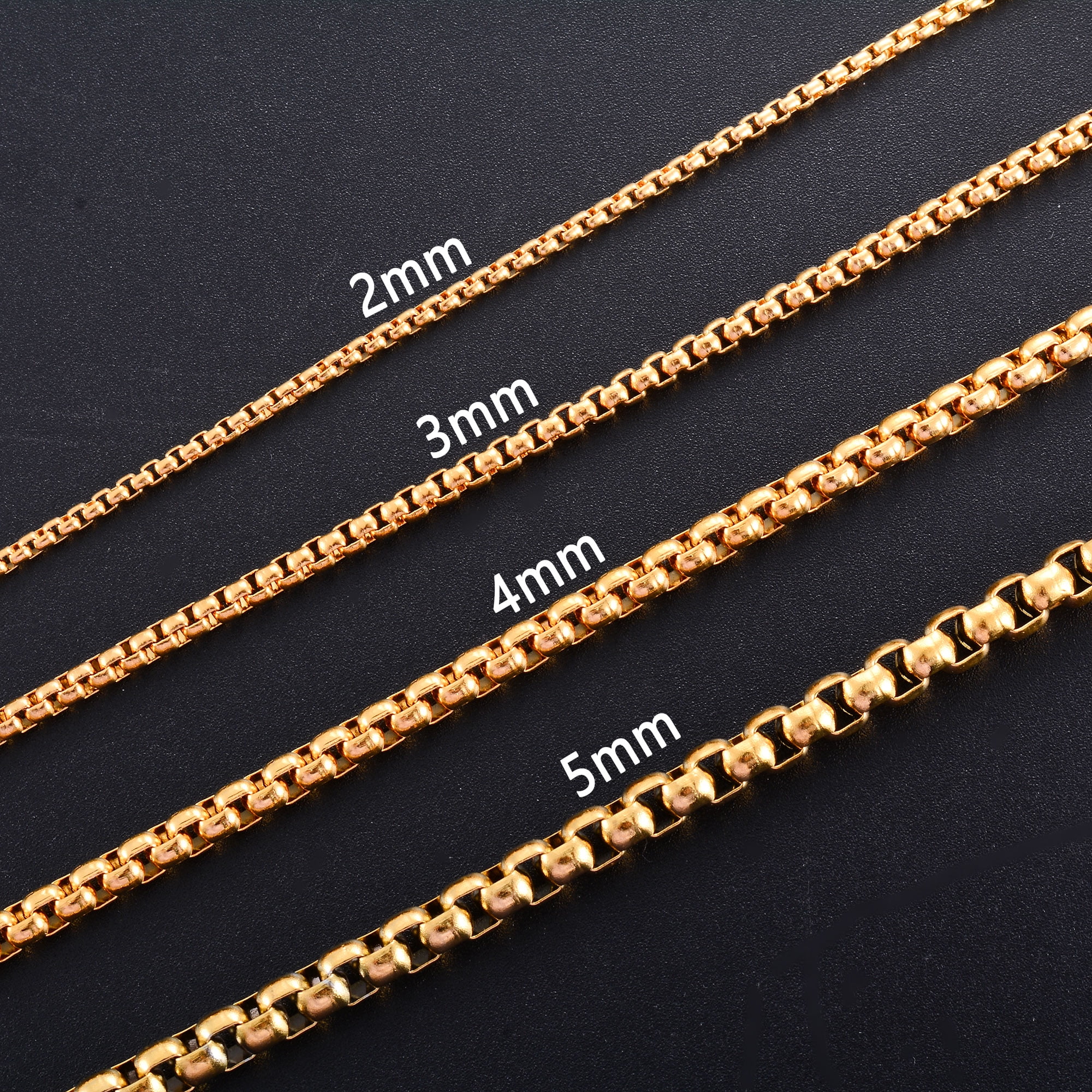 Classic Stainless Steel Square Box Chain Bracelet for Women Men Hand ...
