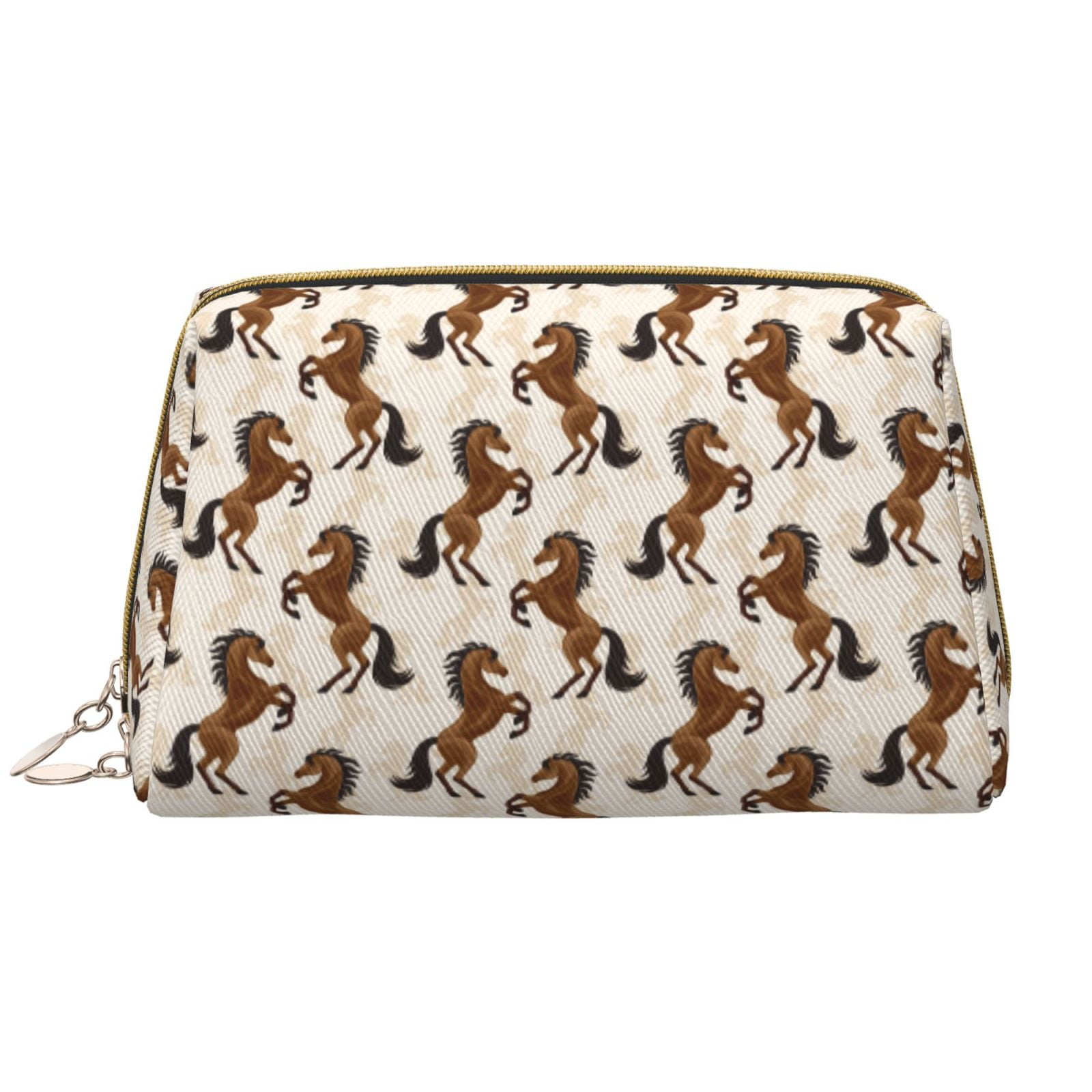 Classic Standing Horse Makeup Bag, Large Capacity Travel Cosmetic Bag ...