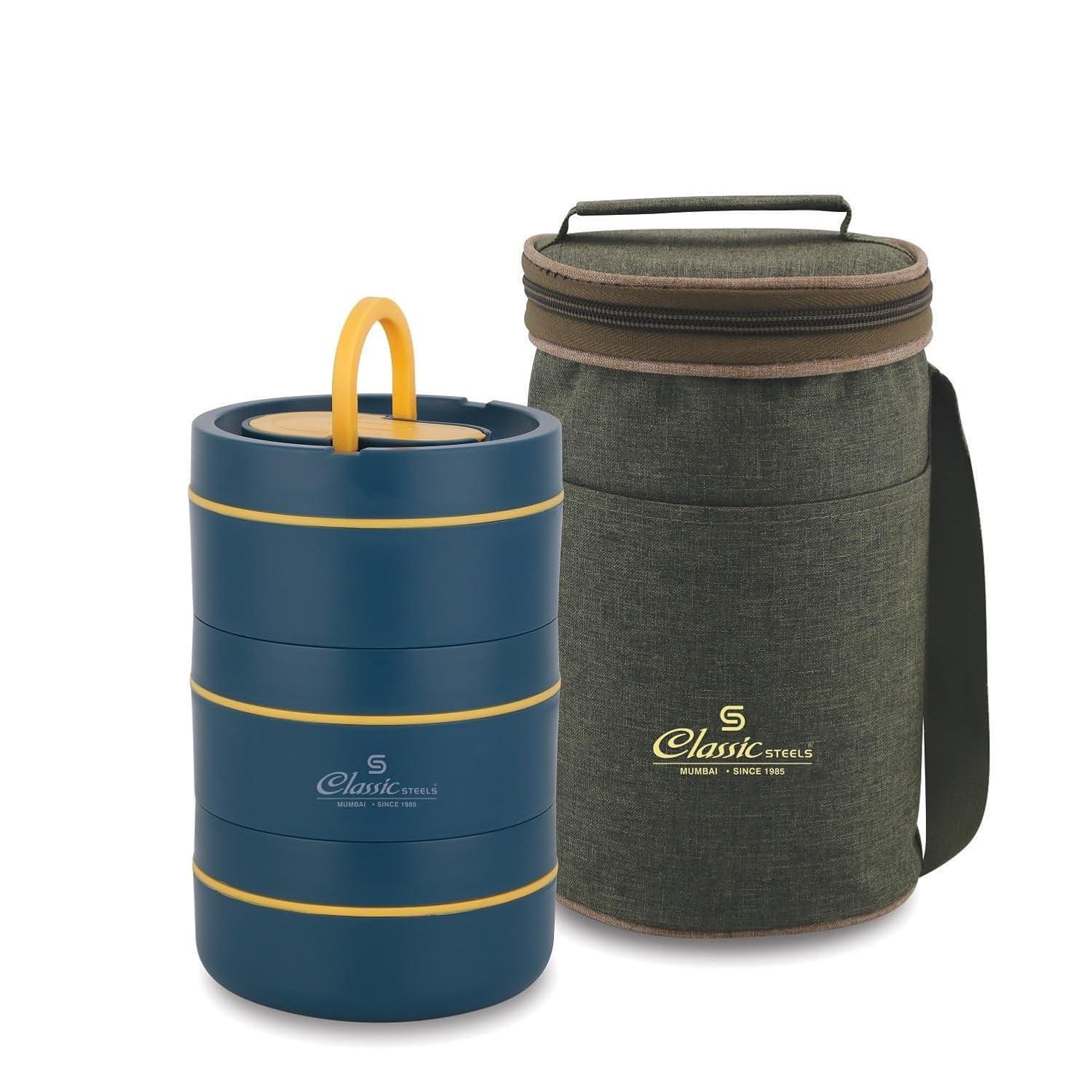 Classic Steels Sattvic Insulated Stainless Steel Lunch Box 3 Round ...