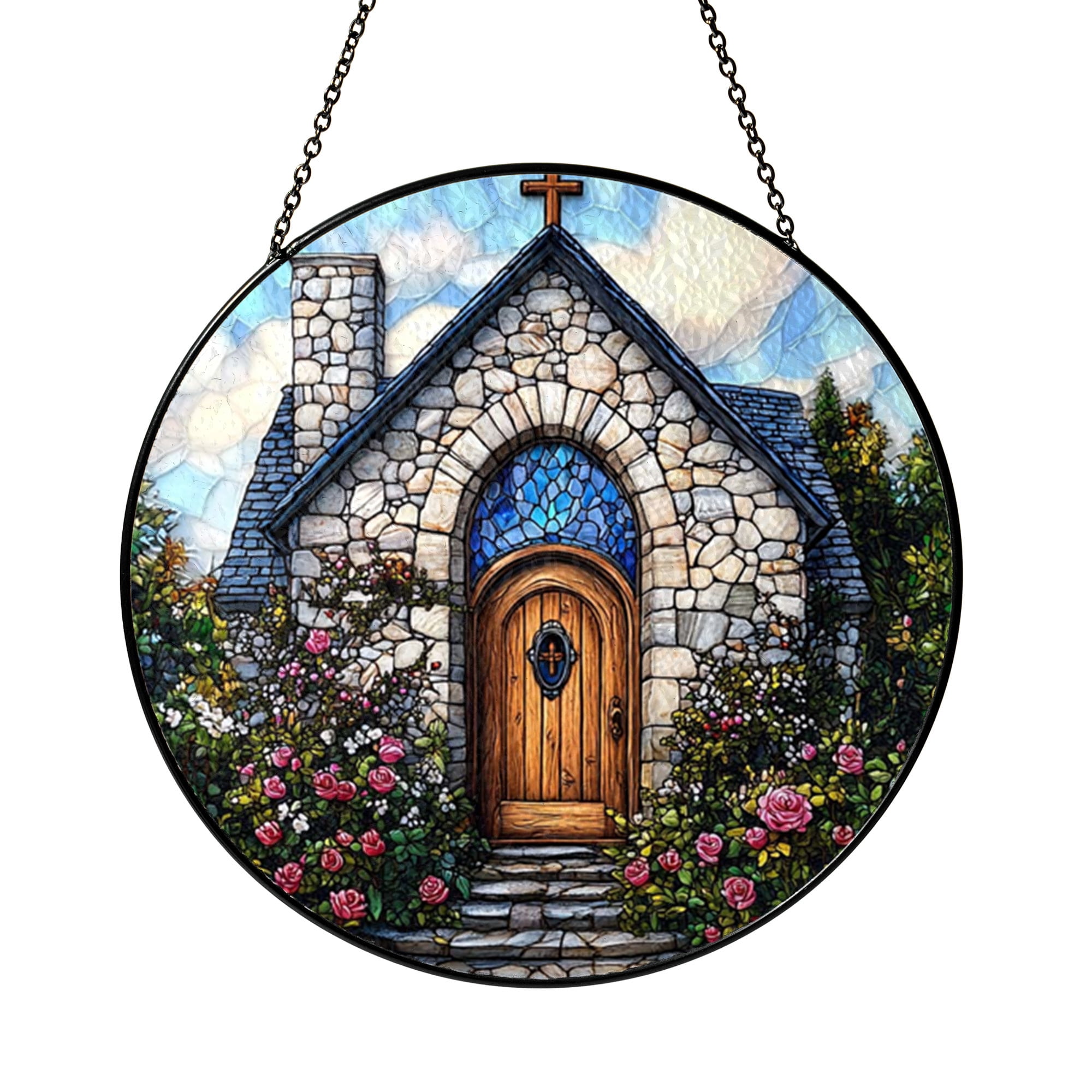 Classic Stone Structure Stained Glass Suncatcher – Window Art2001 ...