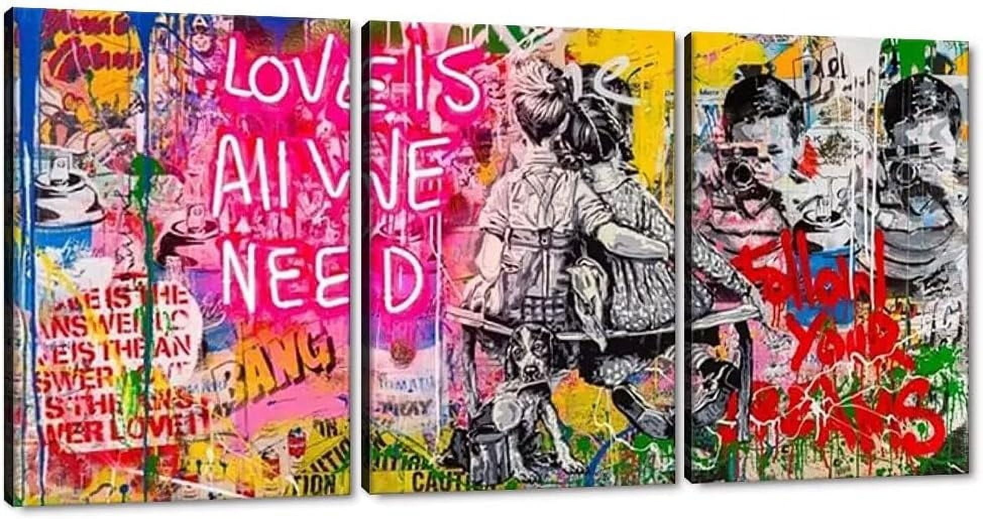 Classic Street Art Banksy Graffiti Wall Art Behind The Curtain Posters ...