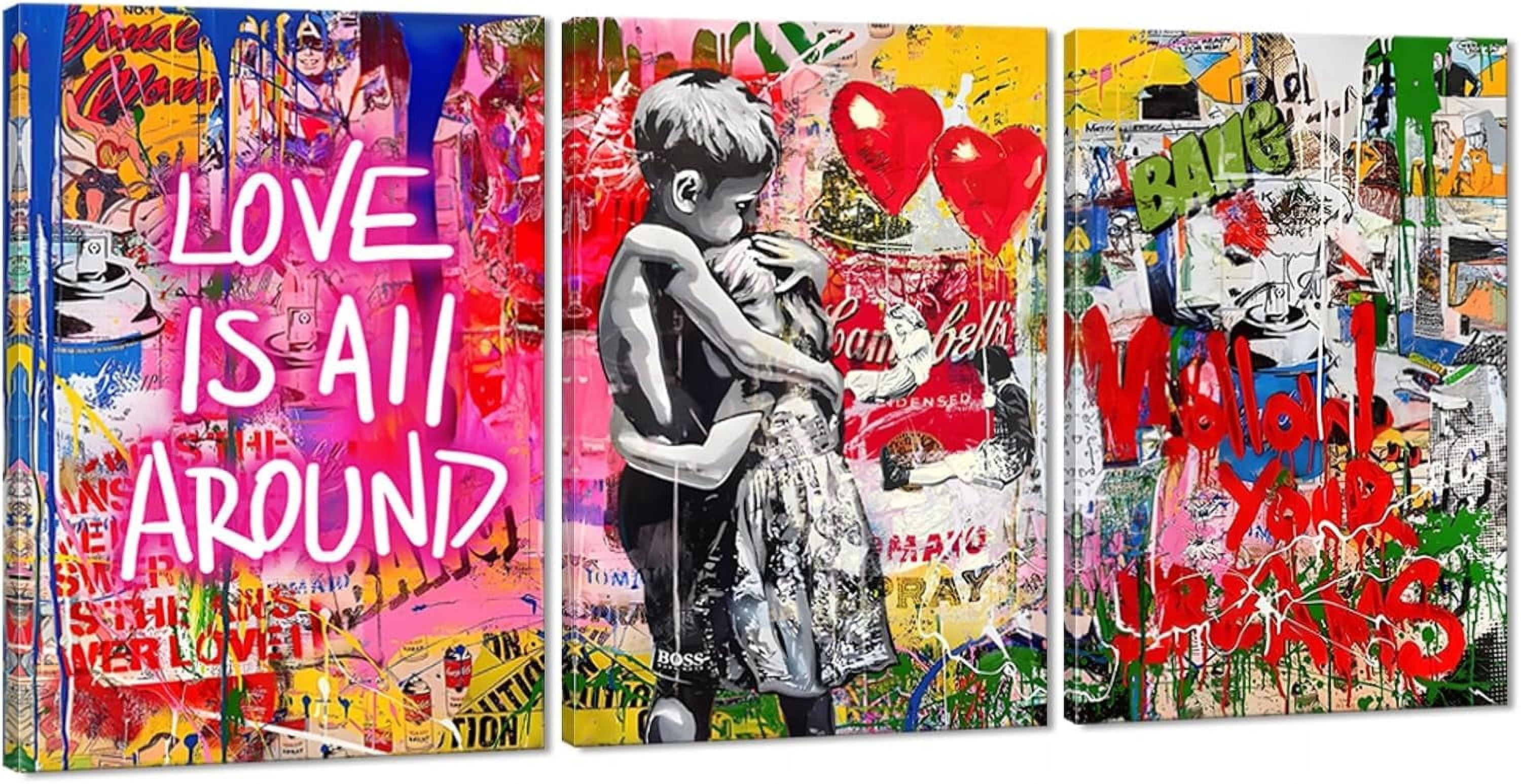 Classic Street Art Banksy Graffiti Wall Art Behind The Curtain Posters ...