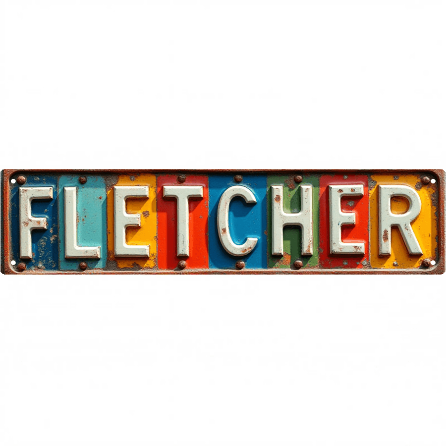 Classic Street Tin Sign 16*4 Inch "FLETCHER" Wall Decor for Bedroom ...