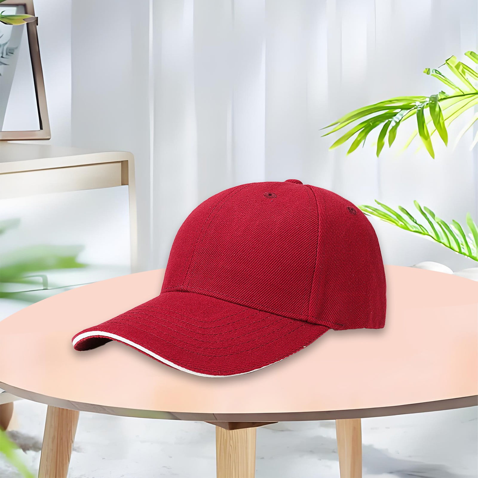 Classic Structured Baseball Cap, Solid Color Dad Hat with Contrast ...
