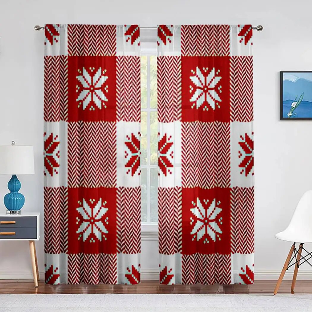 Classic Style Buffalo Check Curtain Gradient Textures Polyester Pongee ...
