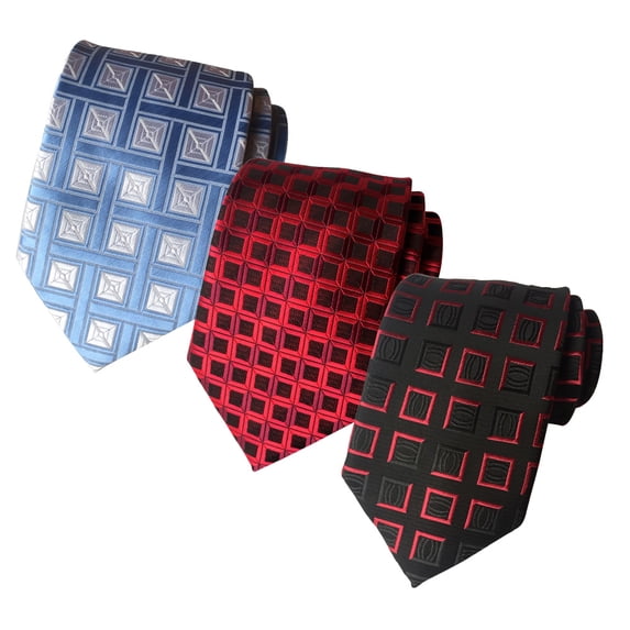 Classic Style Men's Necktie Set - 3 Pack with Elegant Woven Stripe ...