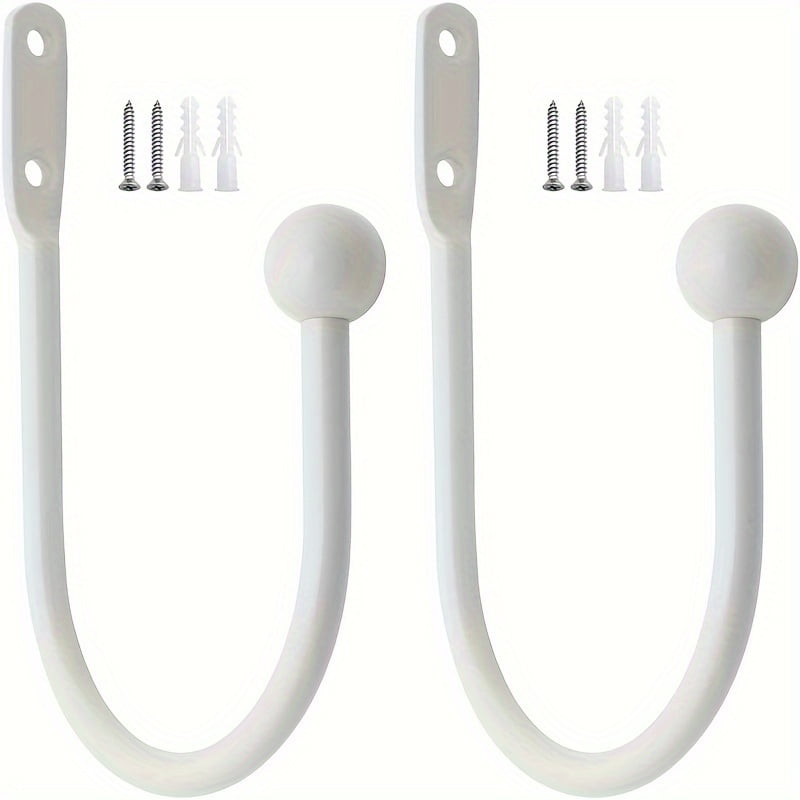 Classic Style White Metal Curtain Holdbacks with Electroplated Finish ...