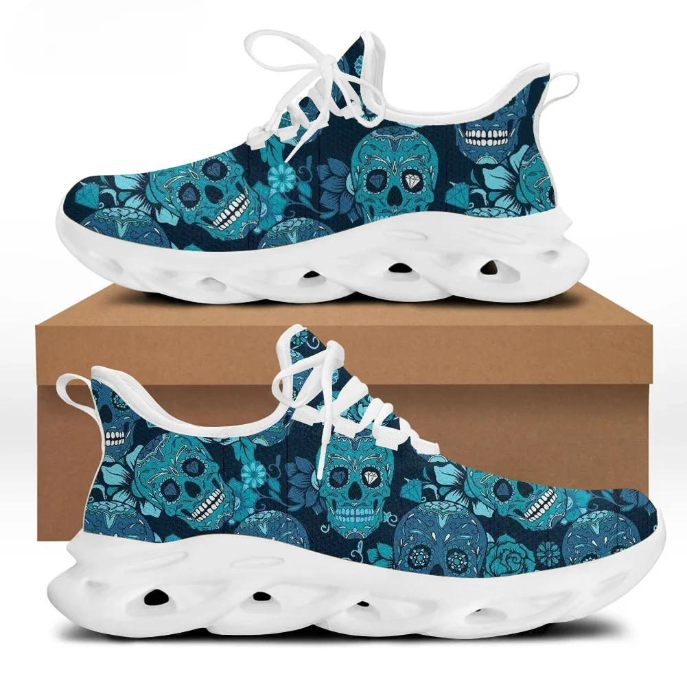 Classic Sugar Skull Printing Men Flats Sneakers Lace Up Shoes Brand ...