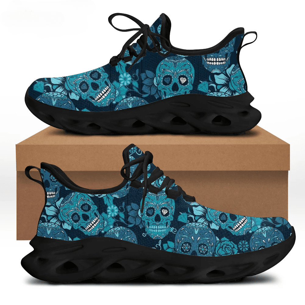 Classic Sugar Skull Printing Men Flats Sneakers Lace Up Shoes Brand ...
