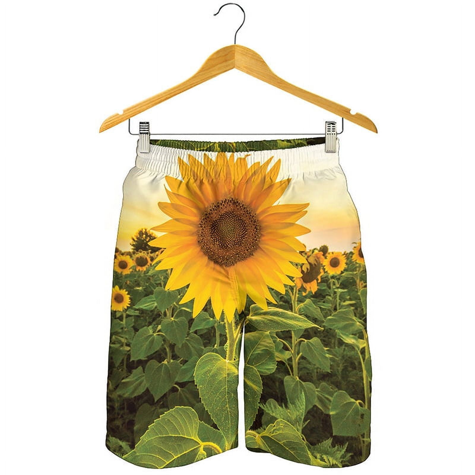 Classic Sunflower Beach Shorts Men Kids Summer 3d Print Floral Graphic ...