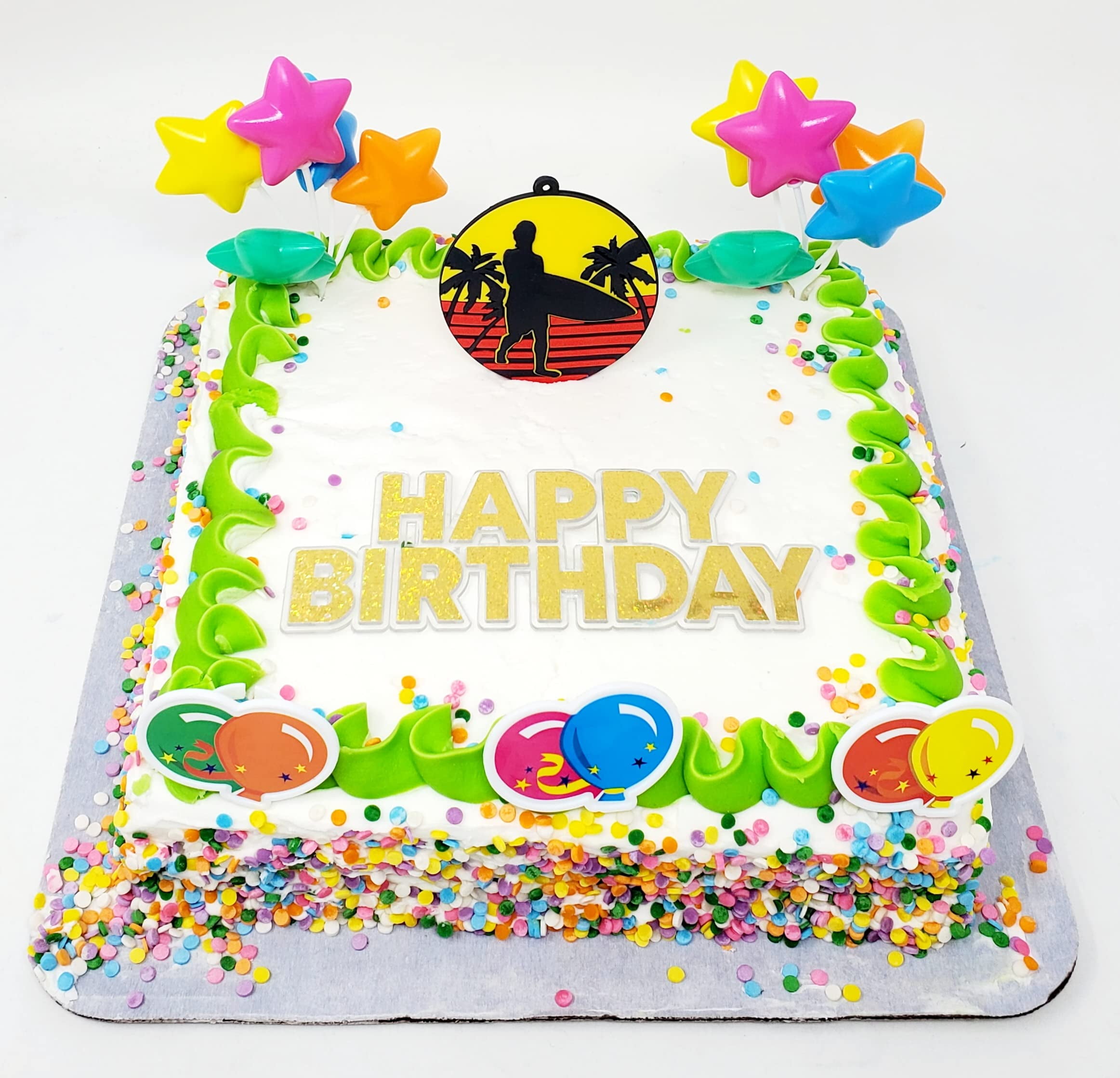 Classic Surfing Themed FEV6 California Beach Surf Birthday Cake Topper ...