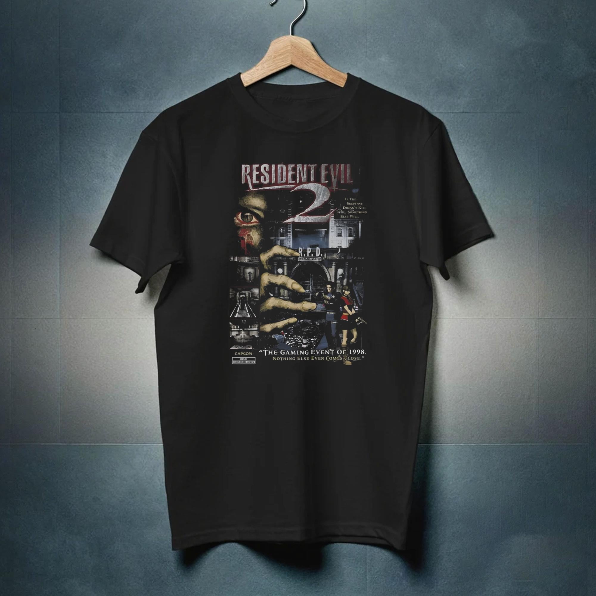 Classic Survival Horror Tribute Shirt, 1998 Zombie Game Inspired ...
