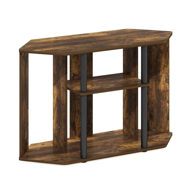 Classic TV Stand with Plastic Poles for TV up to 43 in., Amber Pine ...