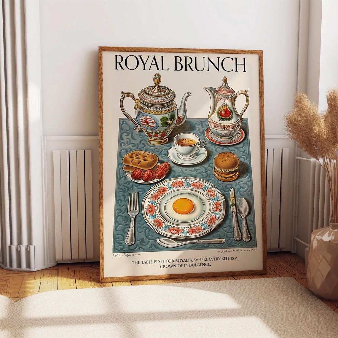 Classic Table Setting Wall Art - Royal Brunch Art Printelegant Retro ...
