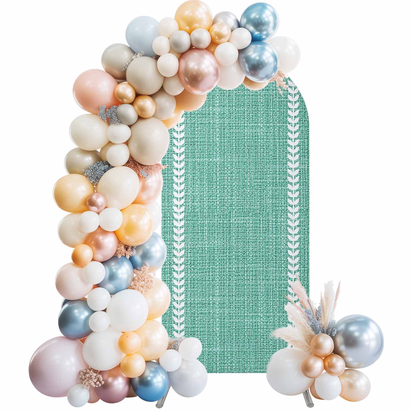 Classic Teal Linen Wedding Arch Cover 7.2Ft Boho Farmhouse Vertical ...