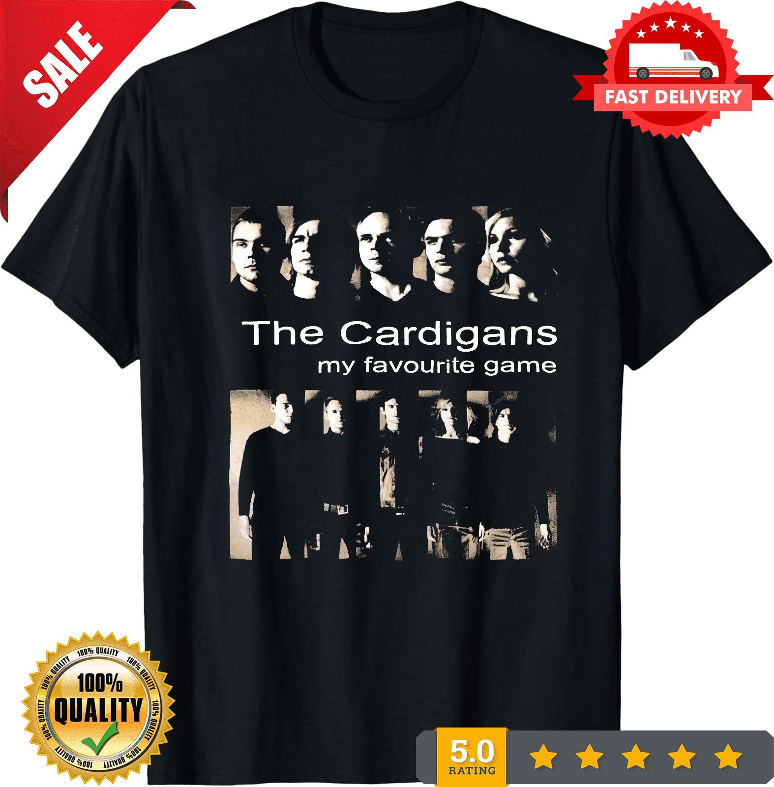 Classic The Cardigans Band My Favourite Game Cotton Adult T-Shirt MC812 ...
