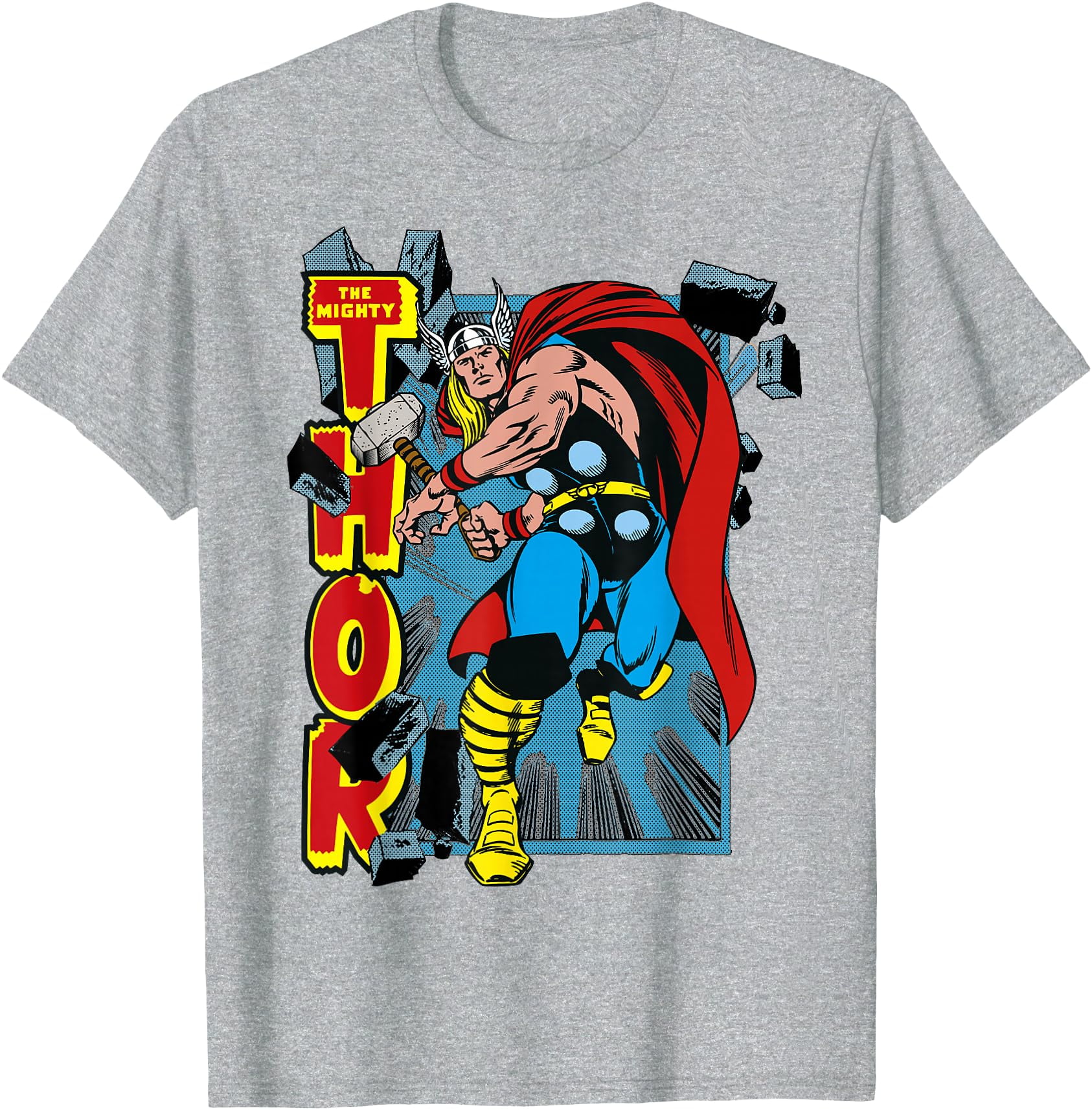Classic The Mighty Thor Break Through Poster Style DTG Print Unisex T ...