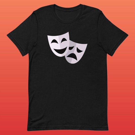 Classic Theater Drama Masks T-Shirt | A Simple, Minimalistic Design for ...