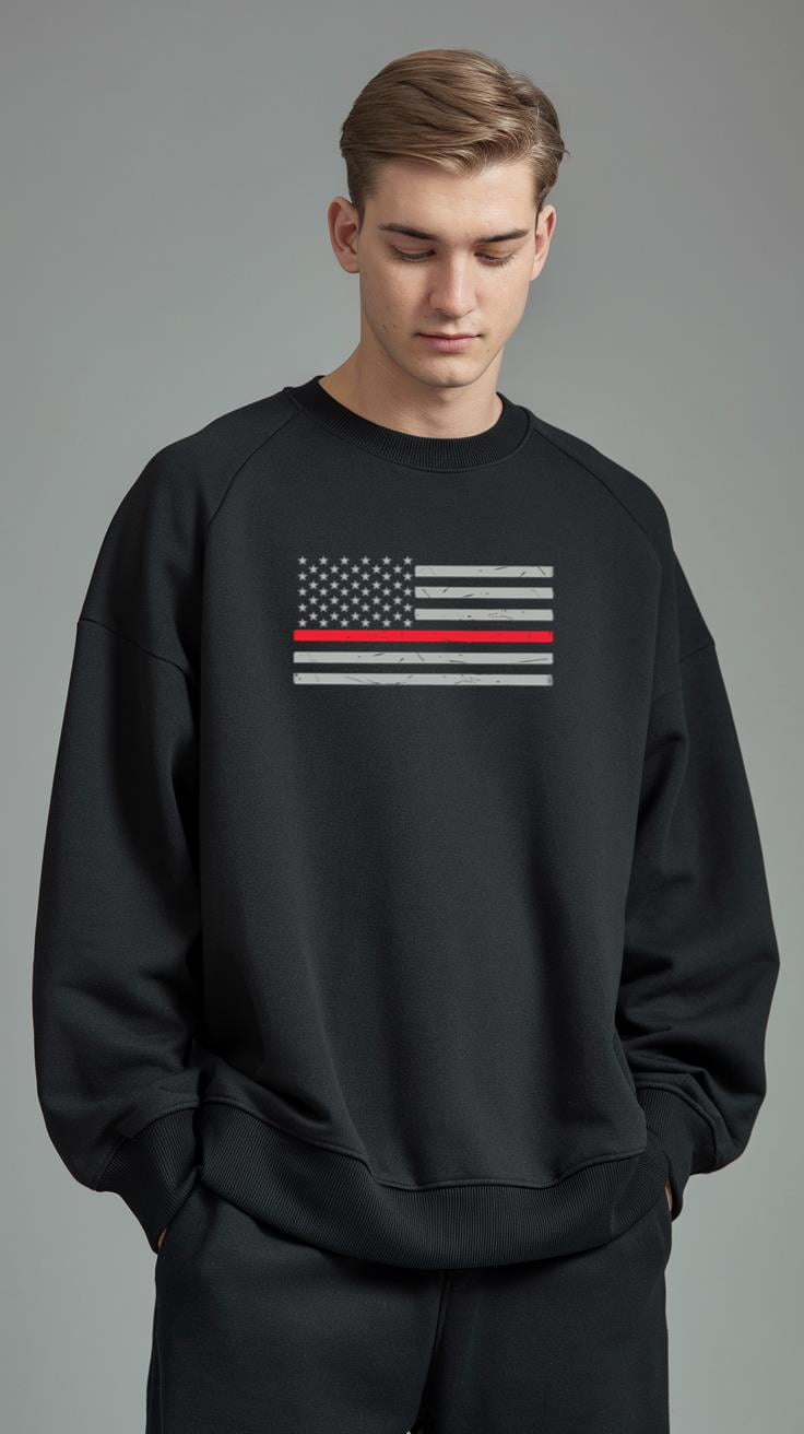Classic Thin Red Line Polyester sweatshirt, for men & women, up to size ...