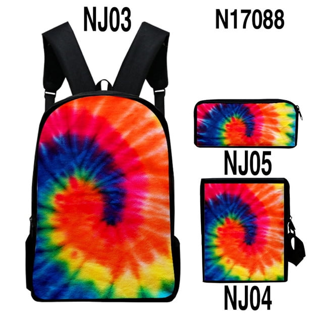 Classic Tie Dye Colorful Psychedelic 3D Print 3pcs/Set Bags Laptop ...