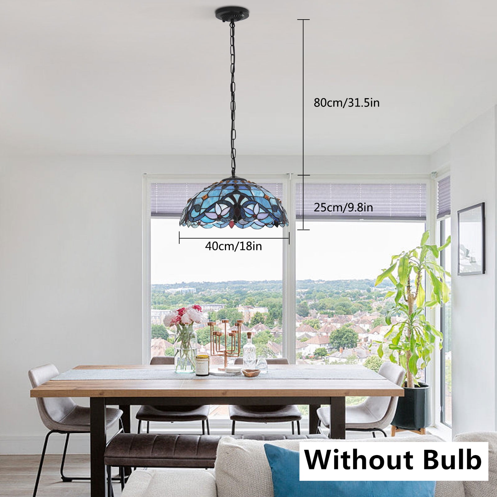 Classic Tiffany Style Pendant Light Without Bulb Chandelier Stained ...