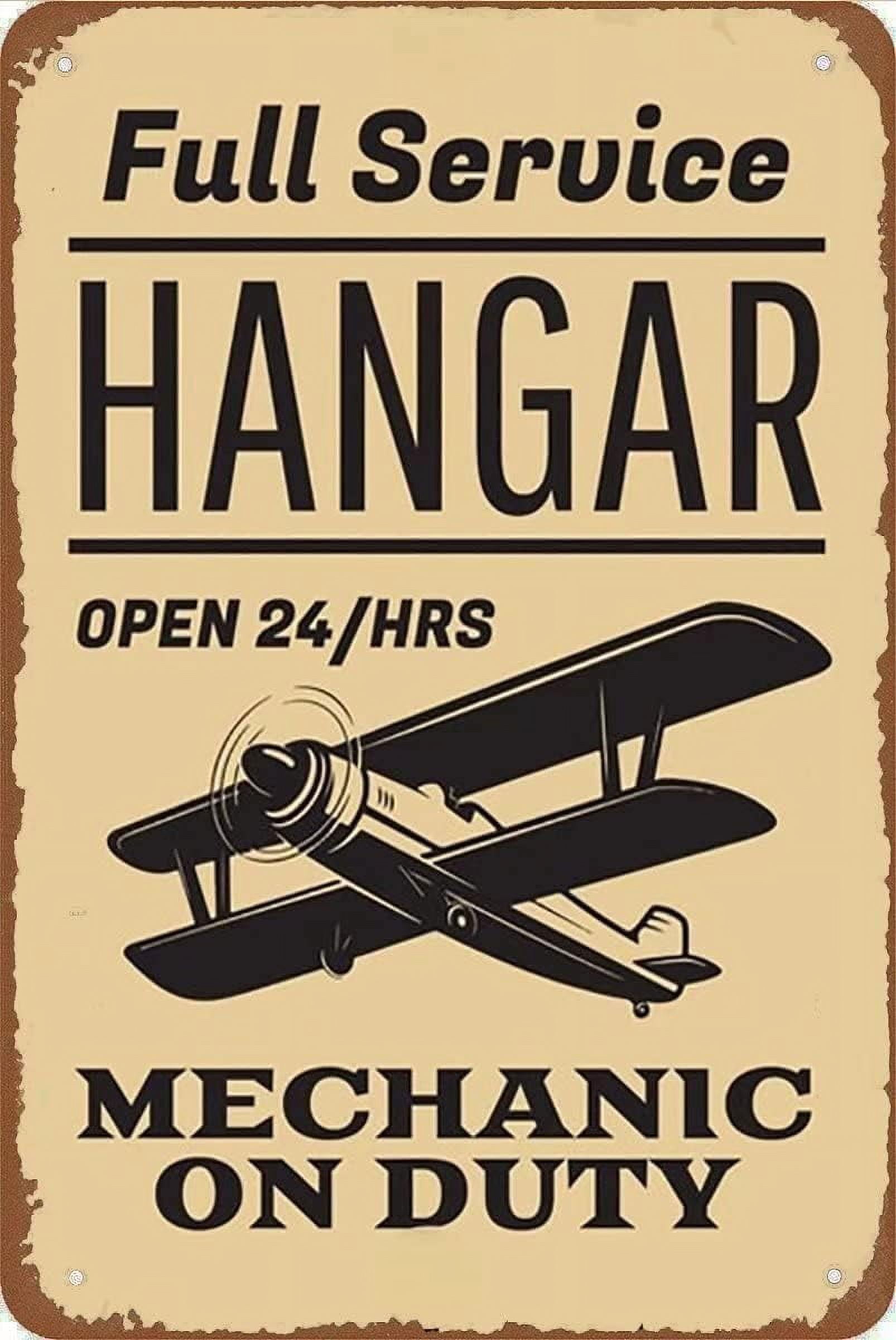 Classic Tin Sign Full Service Hangar Hangar Sign Aircraft Decoration ...