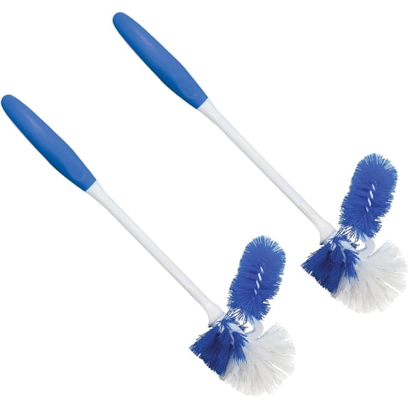 Classic Toilet Brush w/Under-The-Rim Scrubber 2 Pack Deep Cleans The ...