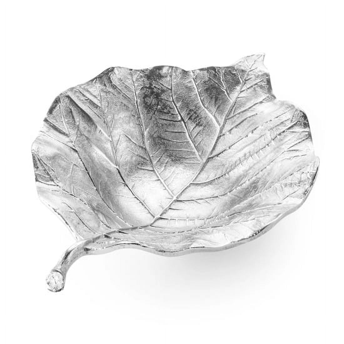 Classic Touch 12.5" Silver Leaf Tray - Walmart.com