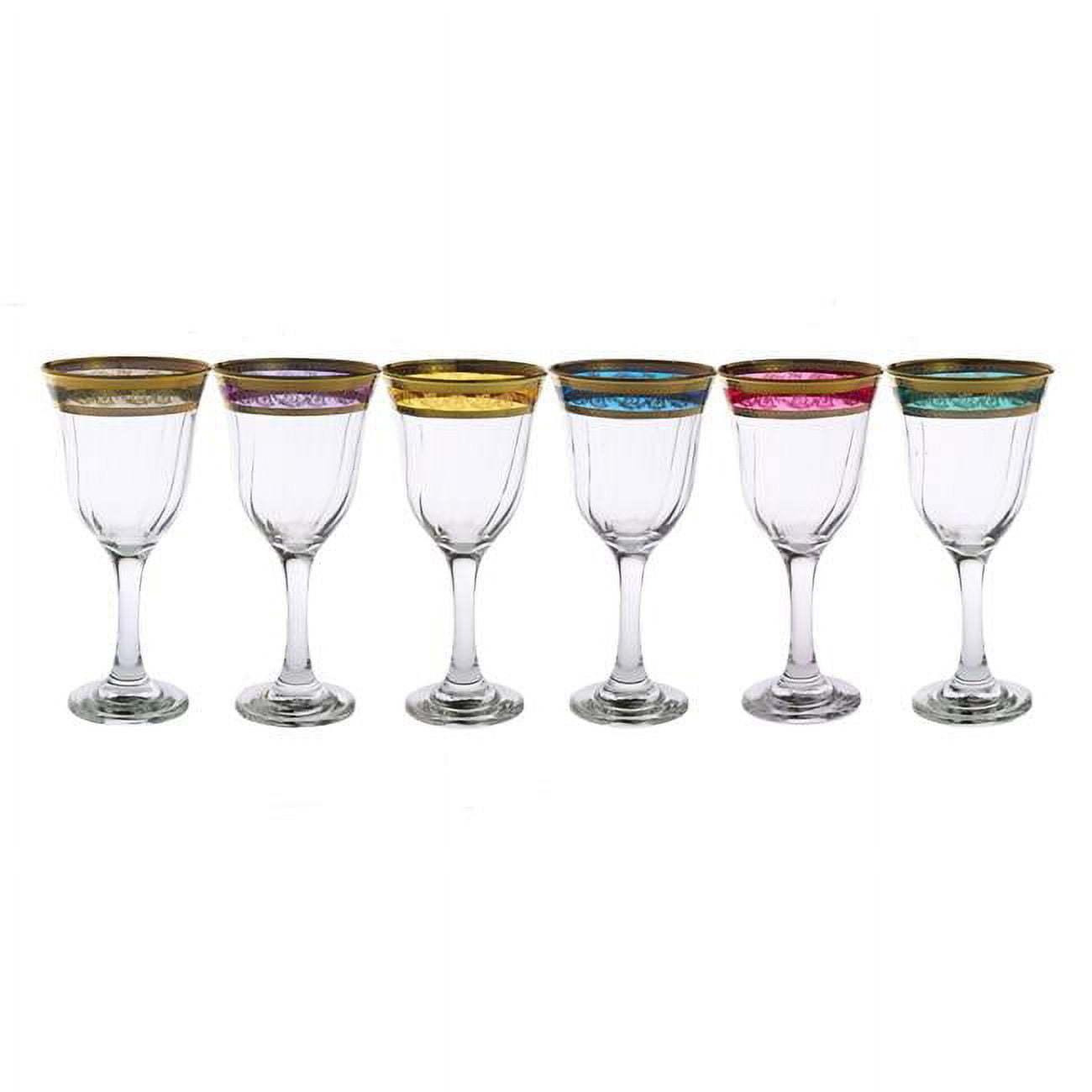 Classic Touch CWGM642 3.75 x 8 in. Assorted Colored water Glasses with ...