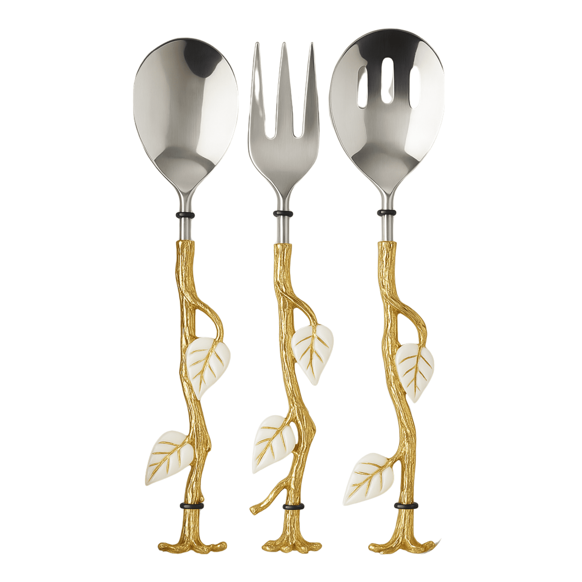 Classic Touch Luxury Gold Tree Design Teaspoon Set – 4-Piece Decorative ...