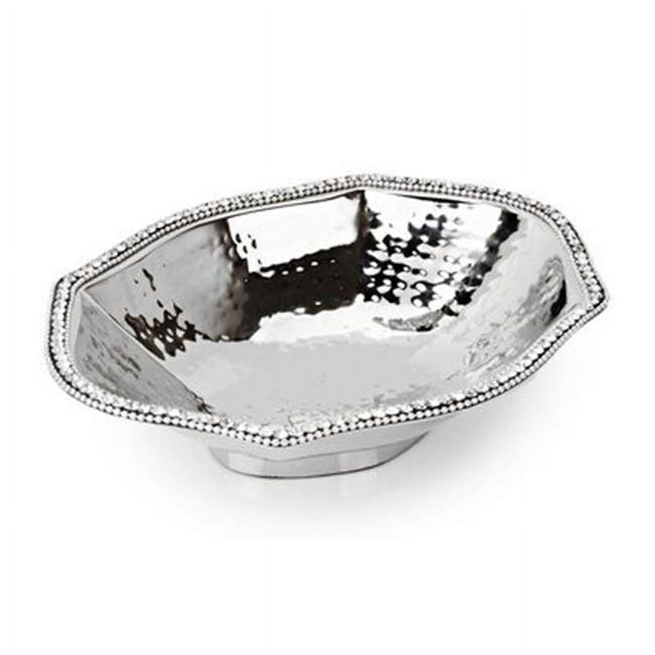 Classic Touch SDB664 Hammered Stainless Steel Candy Dish, Trimmed with ...