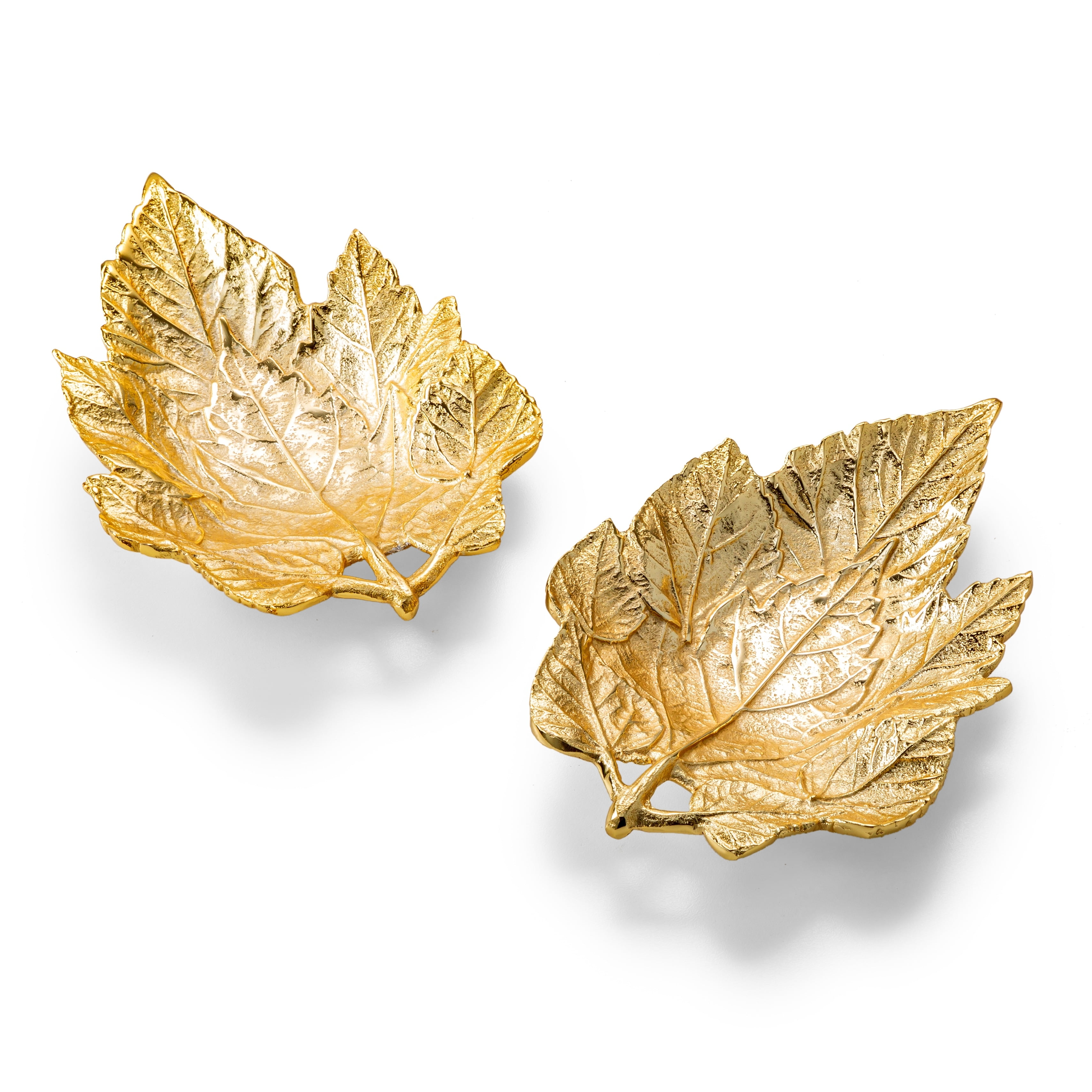 Classic Touch Set of 2 Gold Leaf Candy Bowl - Walmart.com