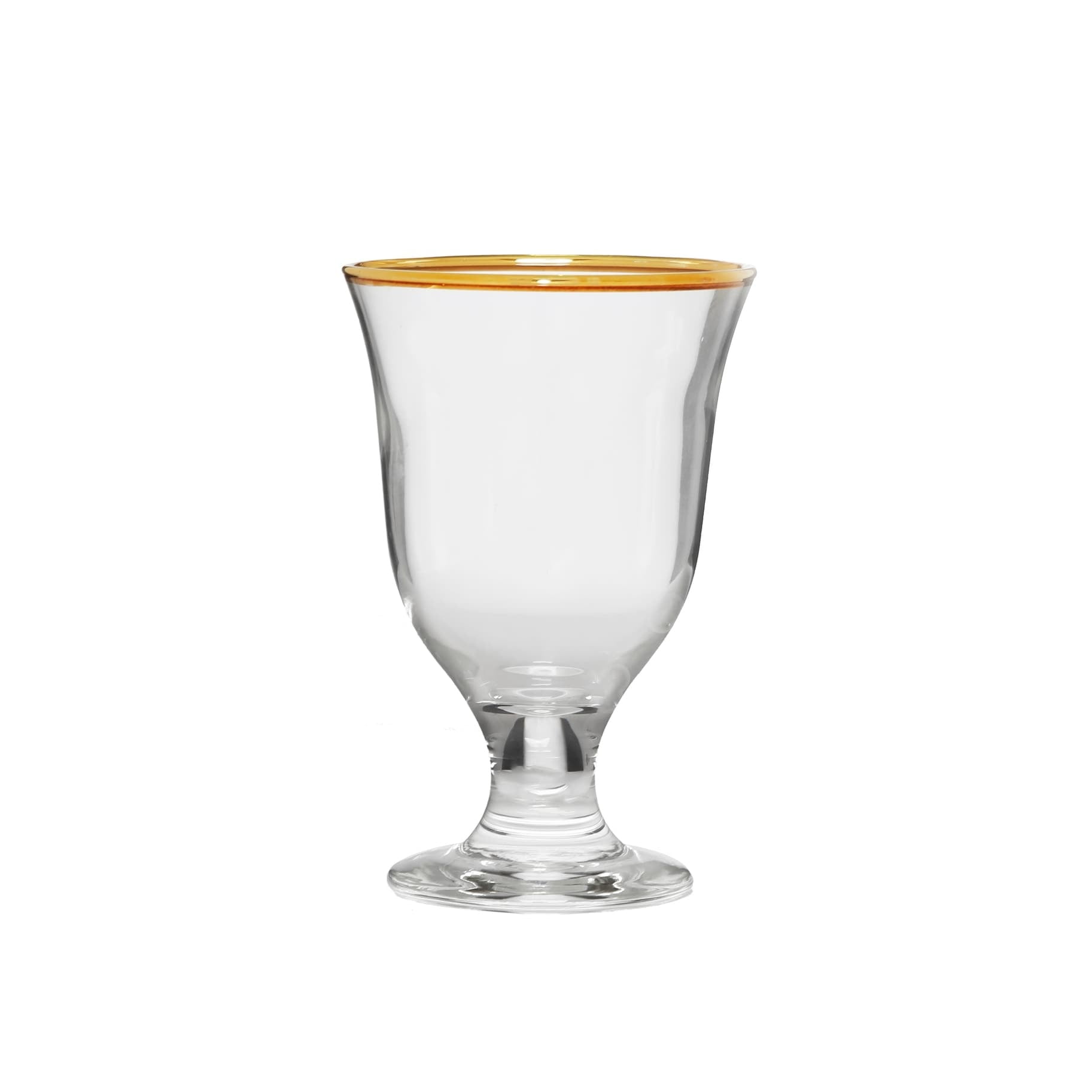 Classic Touch Set of 6 Short Stem Water Glasses with Gold Rim - Walmart.com