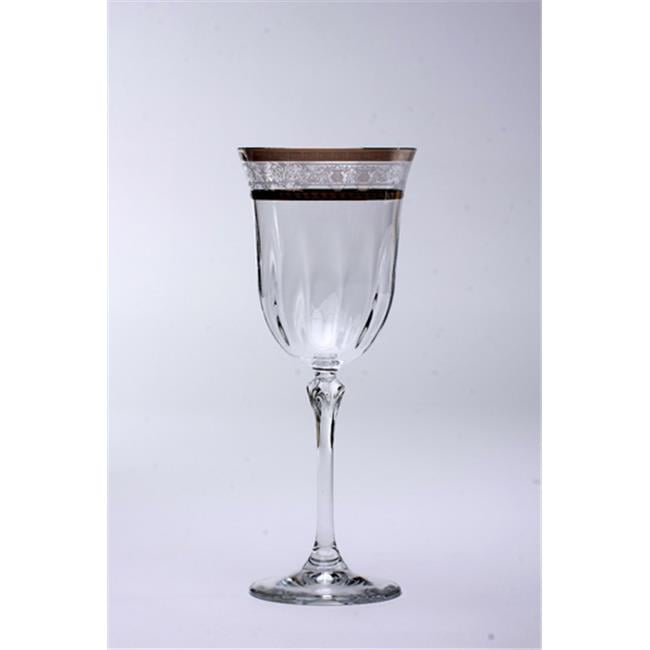 Classic Touch Set of Six Italian Water Goblets with Silver Artwork ...