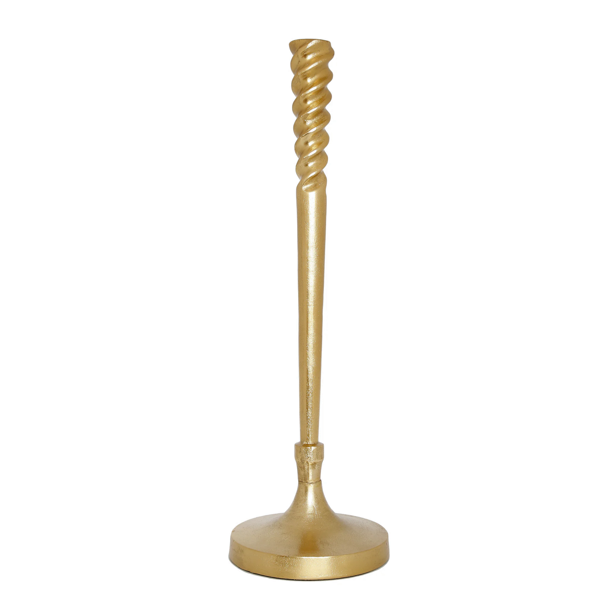 Classic Touch Spiral Gold Geometric Candlestick – Elegant Taper Candle ...