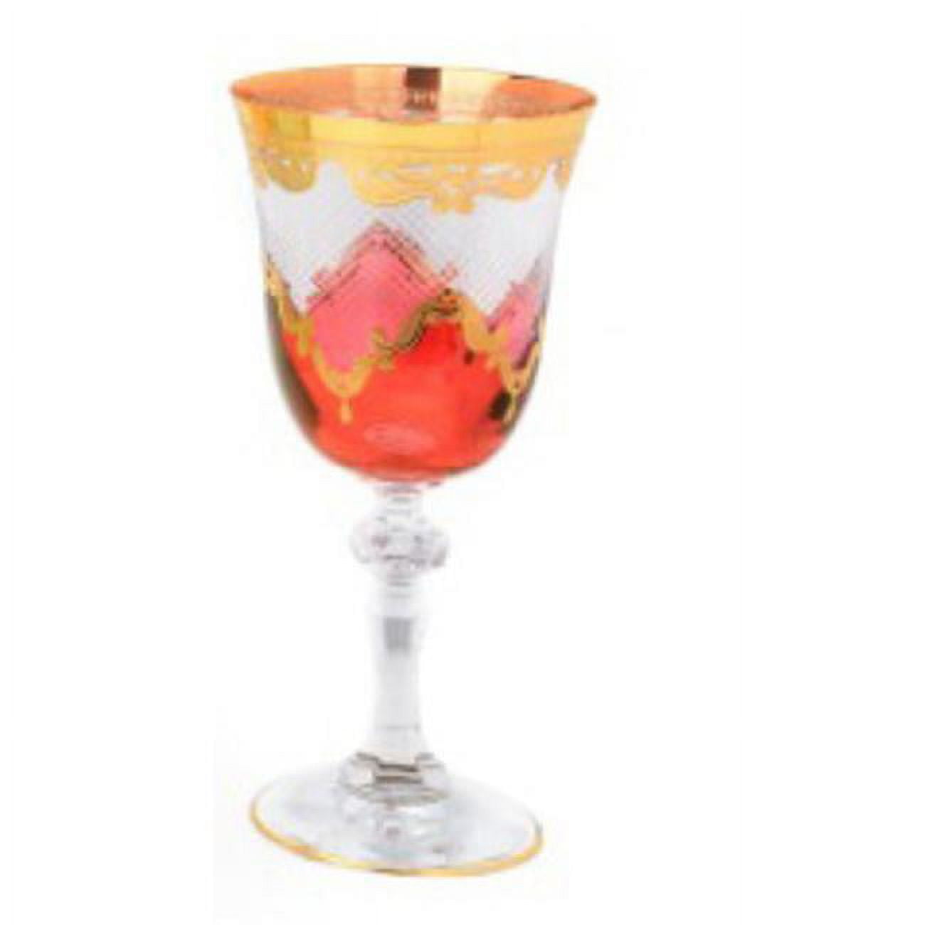 Classic Touch Water Glass with Rich 24K gold Artwork, Red - Set of 6 ...
