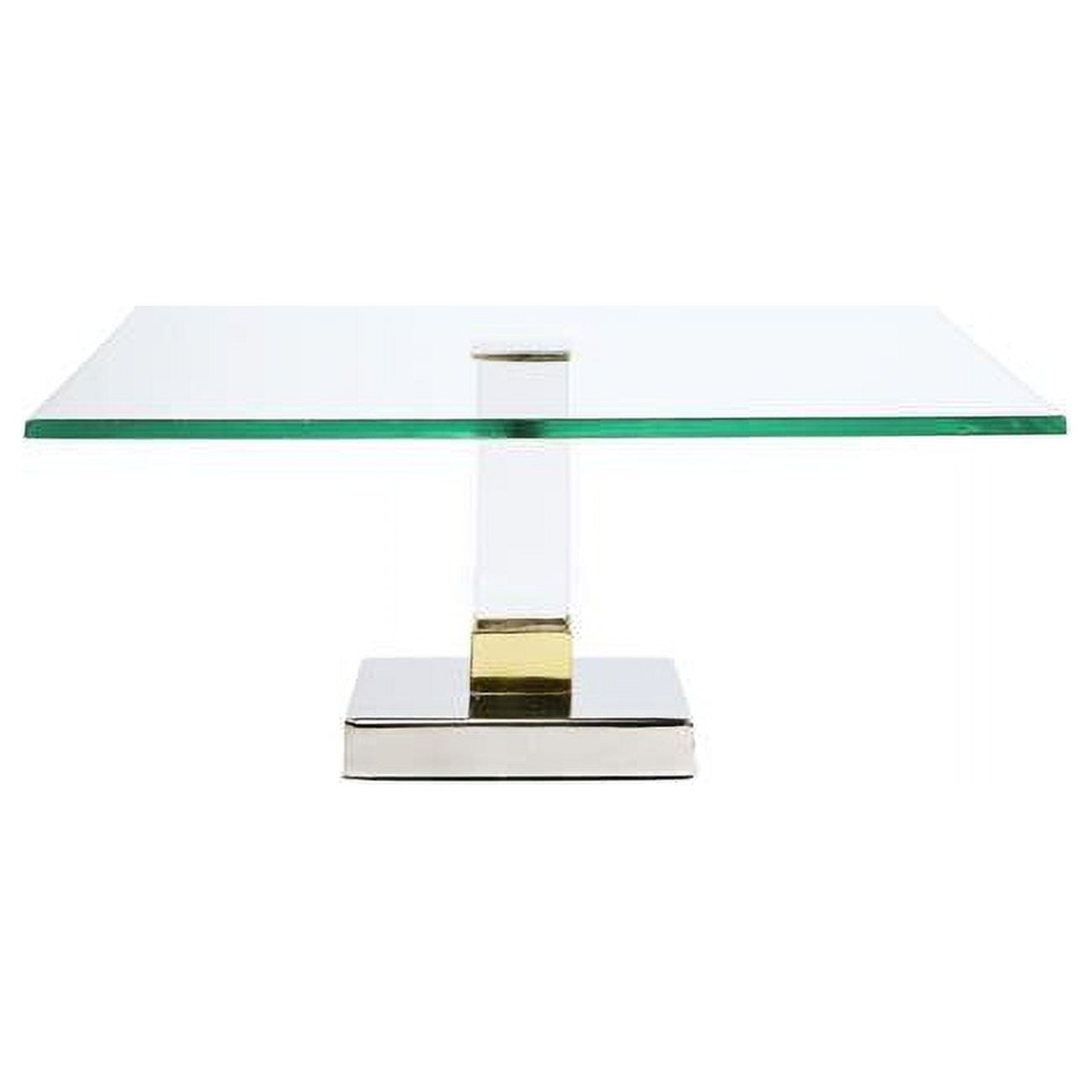 Classic Touch gat109 Square Glass Cake Stand with Acrylic Stem, 8 x 12 ...