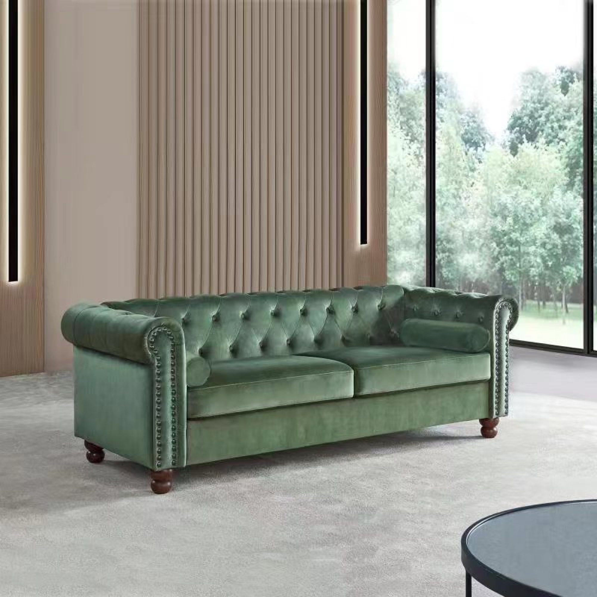 Classic Traditional Living Room Upholstered Sofa with high-tech Fabric ...