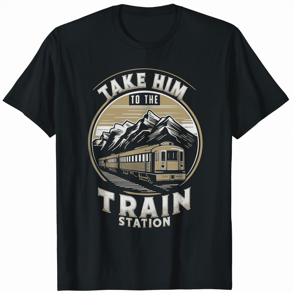 Classic Train Vintage Steam Locomotive Enthusiast Retro Railfan T-Shirt ...