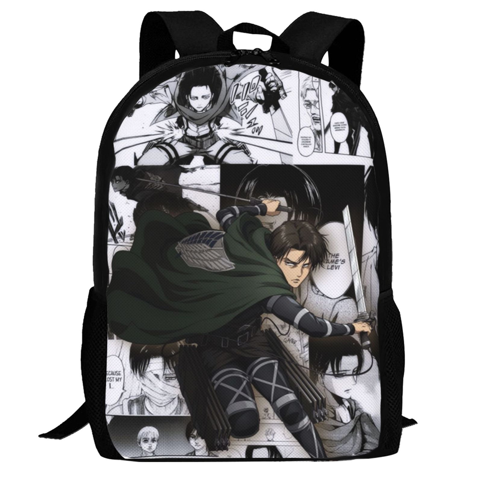 Classic Travel Backpack, Attack on Titan Levi Ackerman Bookbag Shoulder Bag Lightweight Daypack ...