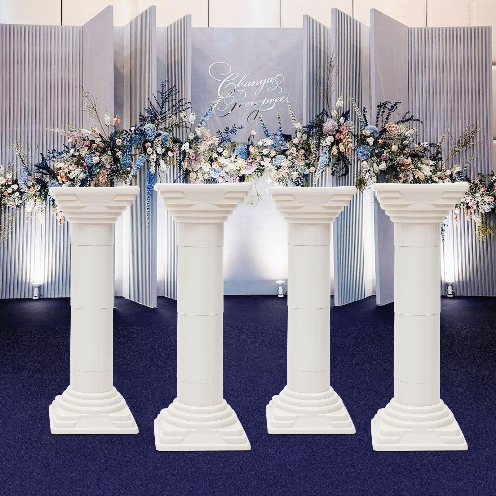 Classic Triumphant Columns 4 White Roman Pillar Durable Wedding ...